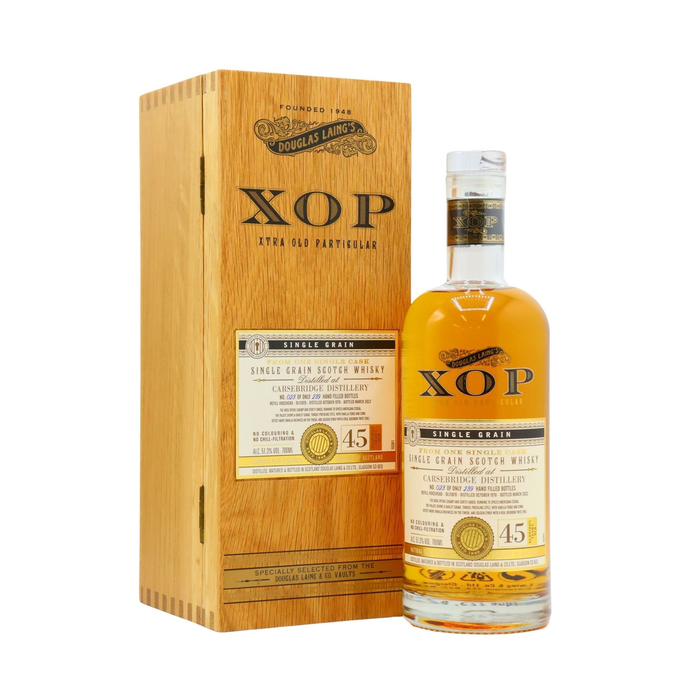 Carsebridge 45 Year Old 1976 Douglas Laing XOP Single Cask DL15619 Low ...