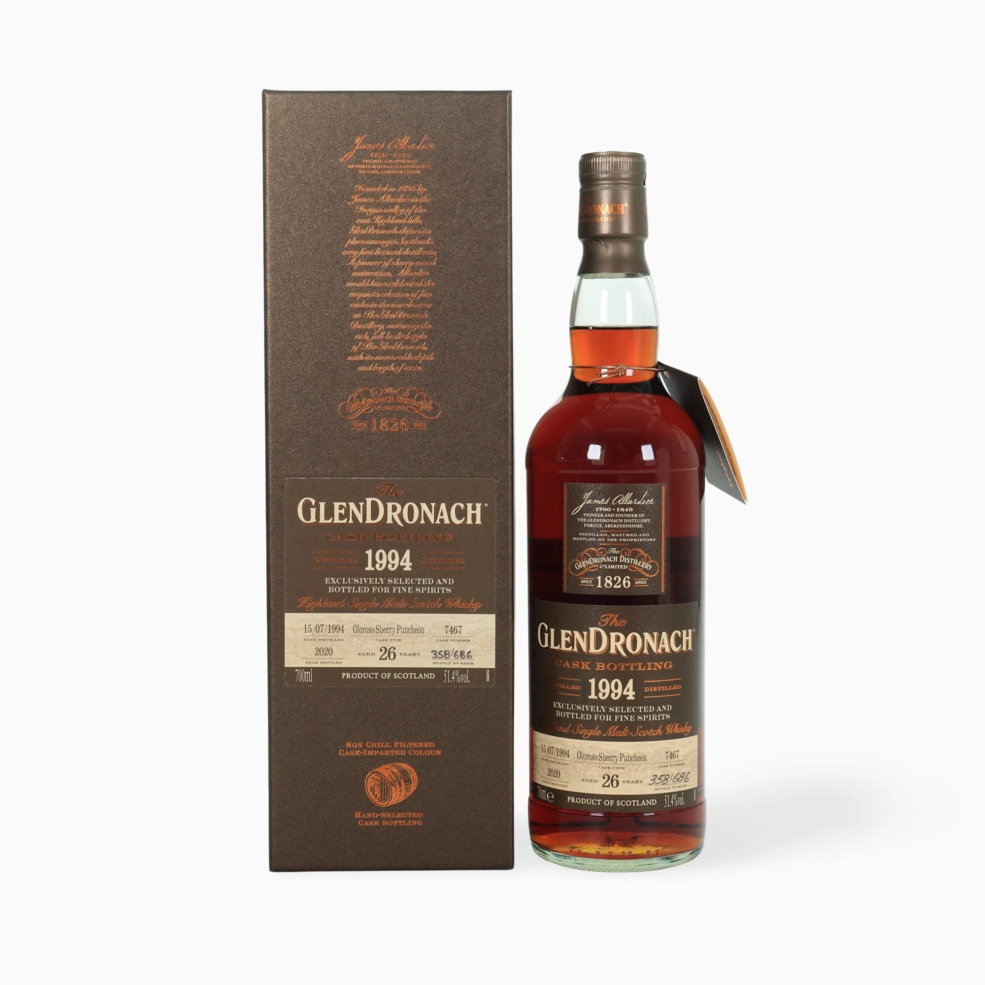 Glendronach 1994 26 Year Old Single Oloroso Puncheon Cask #7467 Highla ...