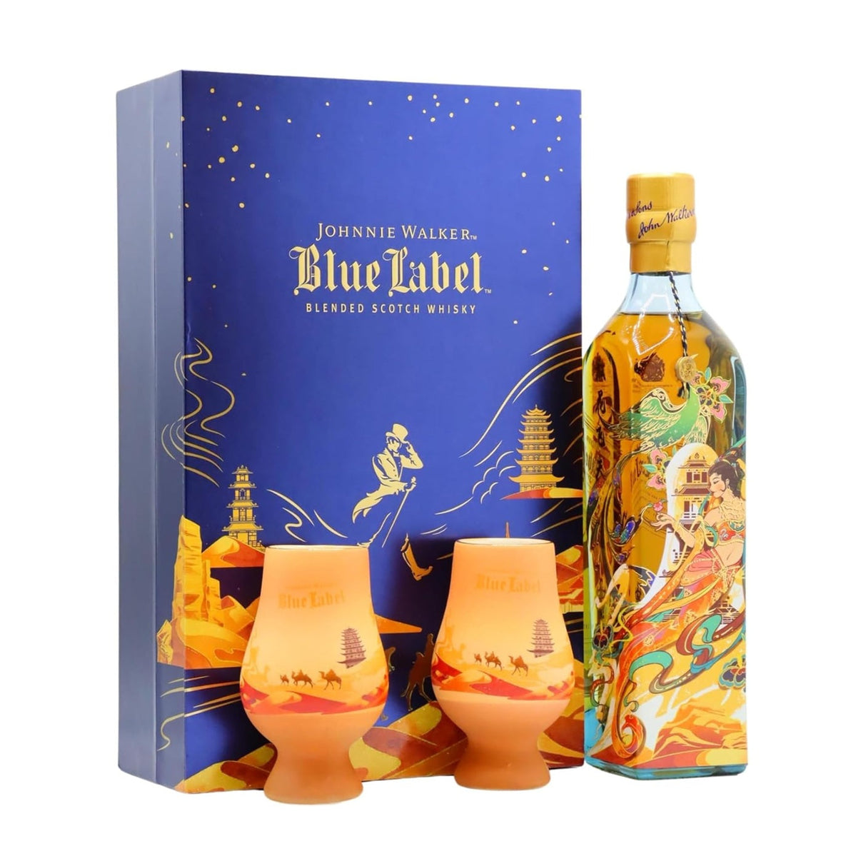 Johnnie Walker Blue Label Dunhang Limited Edition Gift Set with Two Gl ...